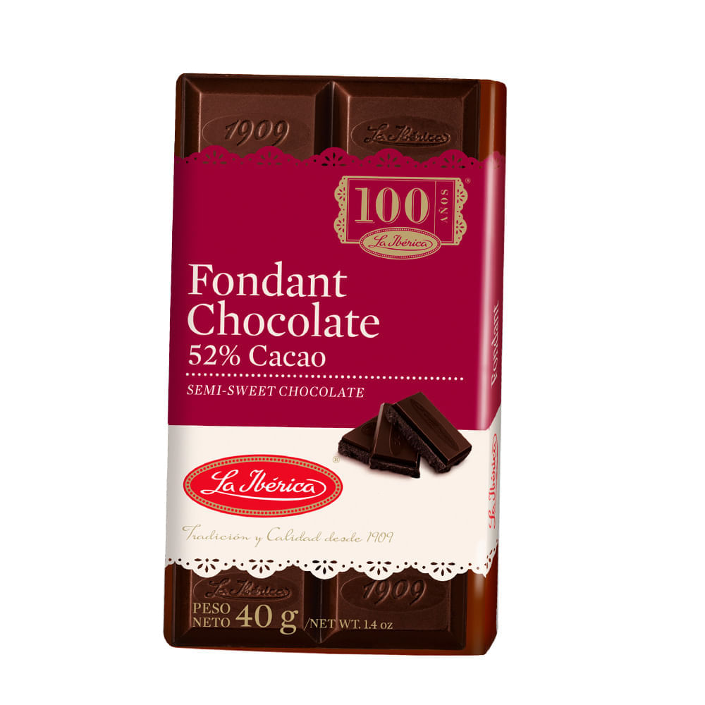 Chocolate Bitter La Ibérica Fondant Tableta 40 g - Metro.pe