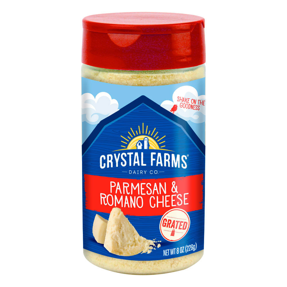 Queso Parmesano y Romano Rallado Crystal Farms Frasco 226 gr - Metro.pe