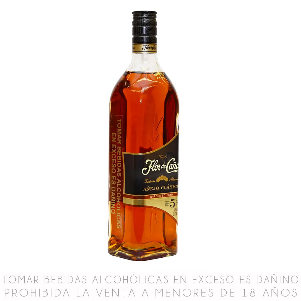 Ron Flor de Caña Añejo Clásico 5 Años Botella 750ml - Metro.pe
