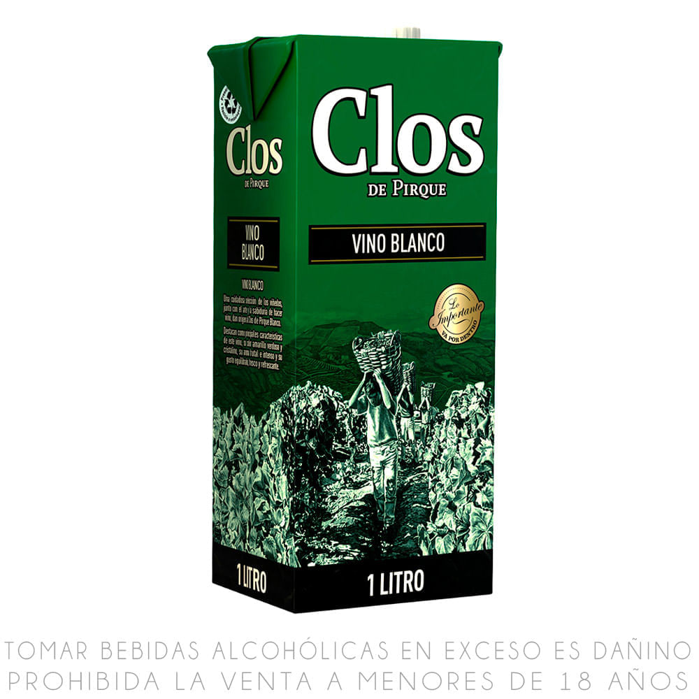 Vino Blanco Clos de Pirque Caja 1 L - Metro.pe