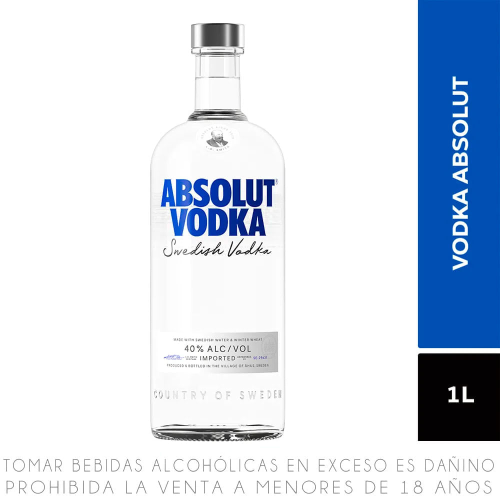 Vodka Absolut Original Botella 1L - Metro.pe
