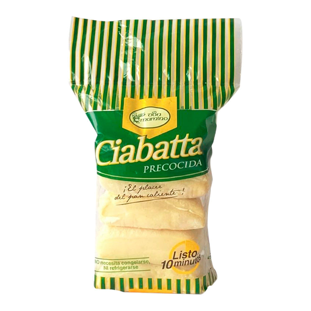 Pan Ciabatta Pre Cocido Don Mamino Bolsa 250 g - Metro.pe