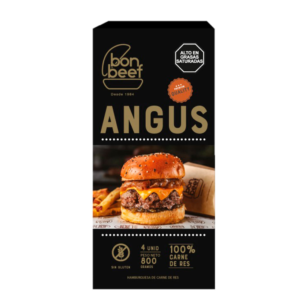 Hamburguesas Angus Bon Beef Caja 4 Unid - Metro.pe