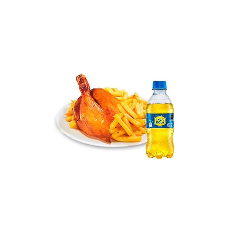 1/4 Pollo Rostizado Wong con Papas fritas + Gaseosa 300 ml - Metro.pe