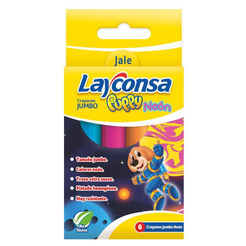 Crayón Layconsa Puppy Jumbo Neón 6un - Metro.pe