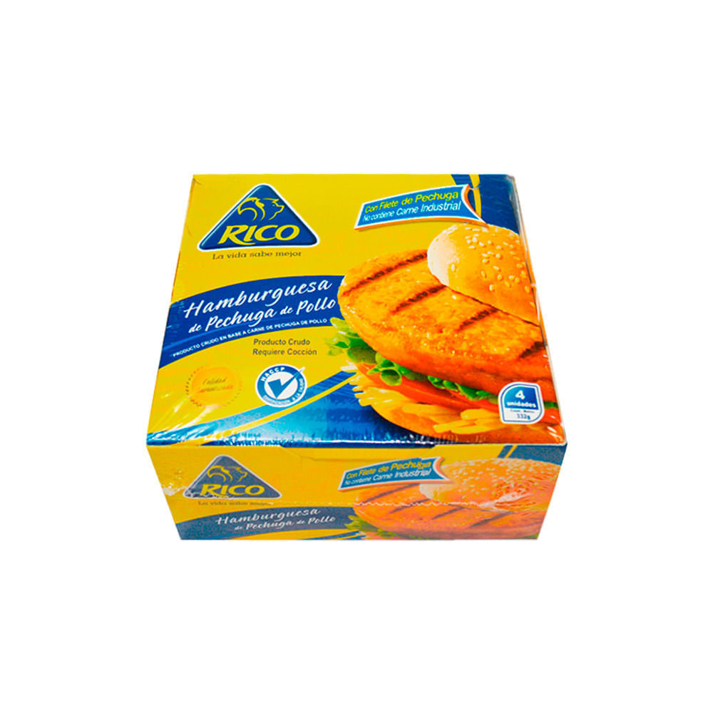Hamburguesa de Pechuga de Pollo Rico 4un. - Metro.pe