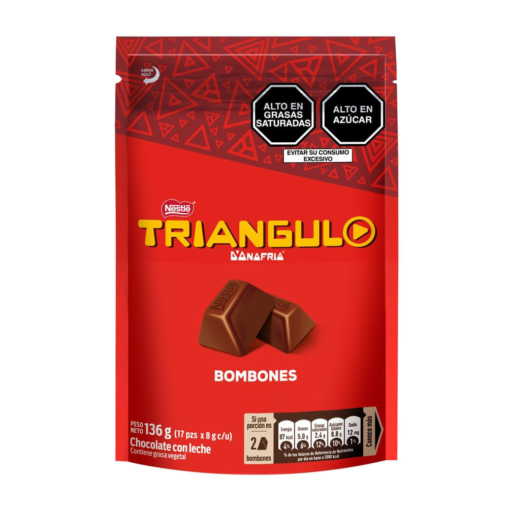 Bombones de Chocolate con Leche Triángulo 136g - Metro.pe
