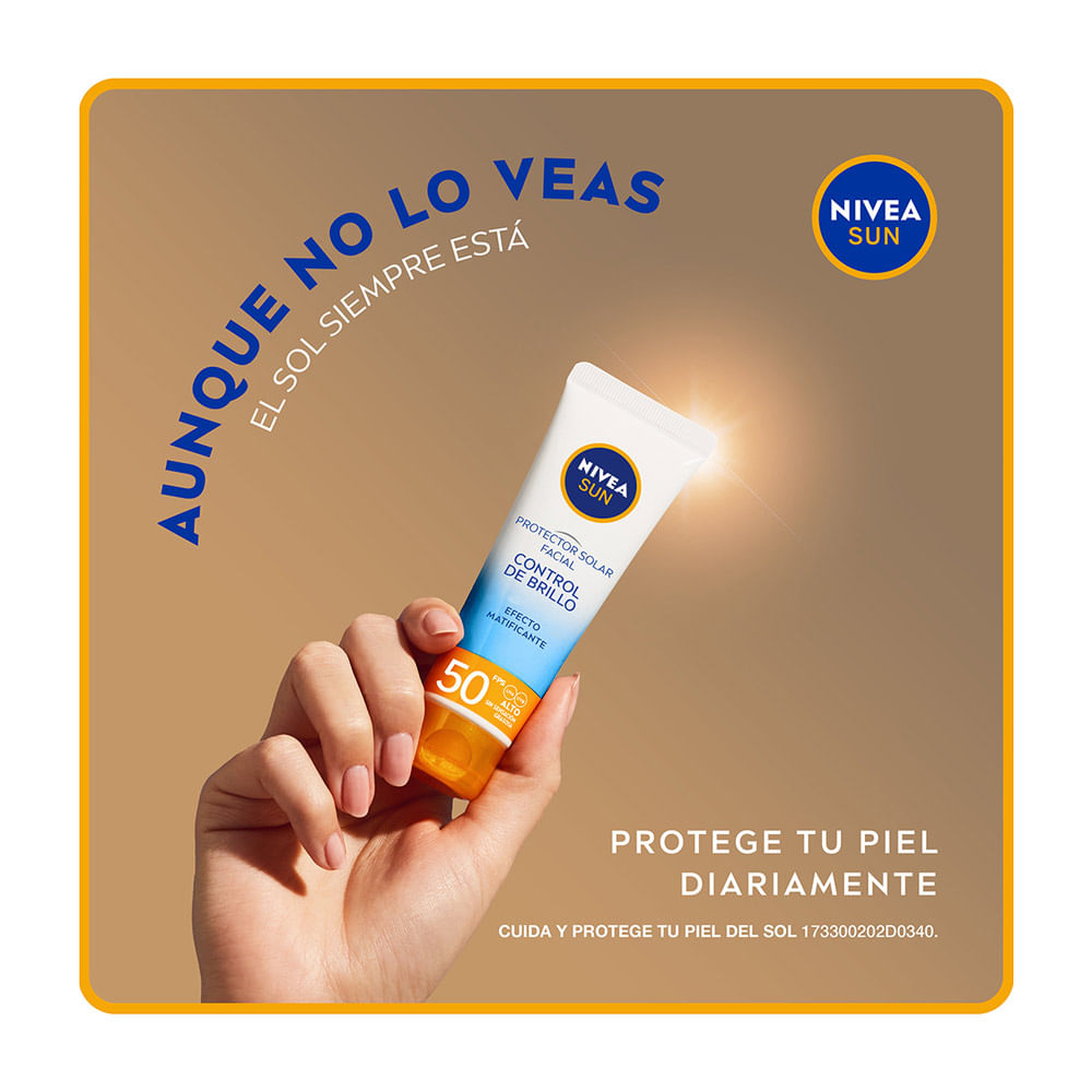 Protector Solar Facial Nivea Sun Control de Brillo FPS50 50ml - Metro.pe