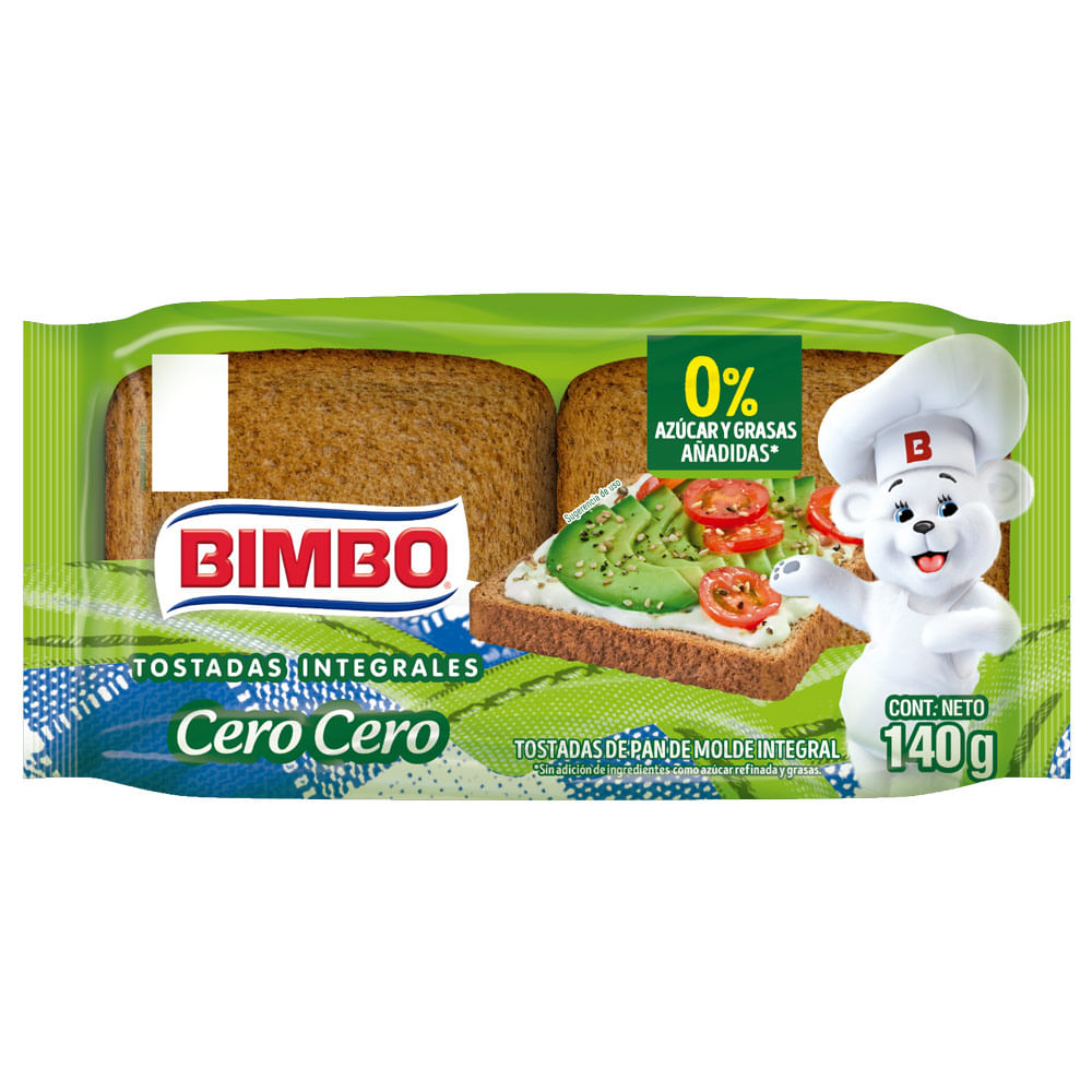 Tostadas Integrales Bimbo Cero Cero 140g - Metro.pe