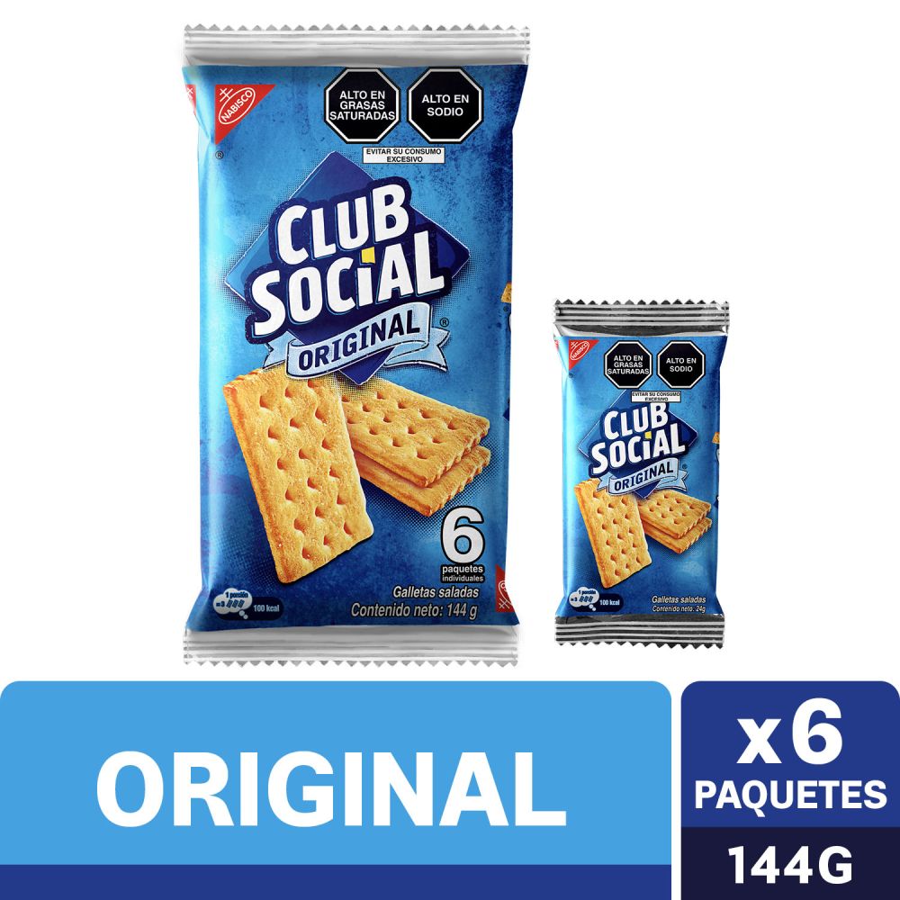 Sixpack Galletas Saladas Club Social Original 24g - Metro.pe