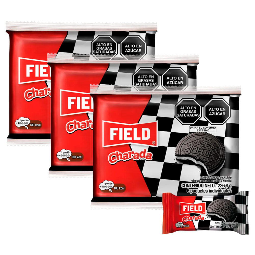 Pack x3 Sixpack Galletas Rellenas Charada 37.8g - Metro.pe