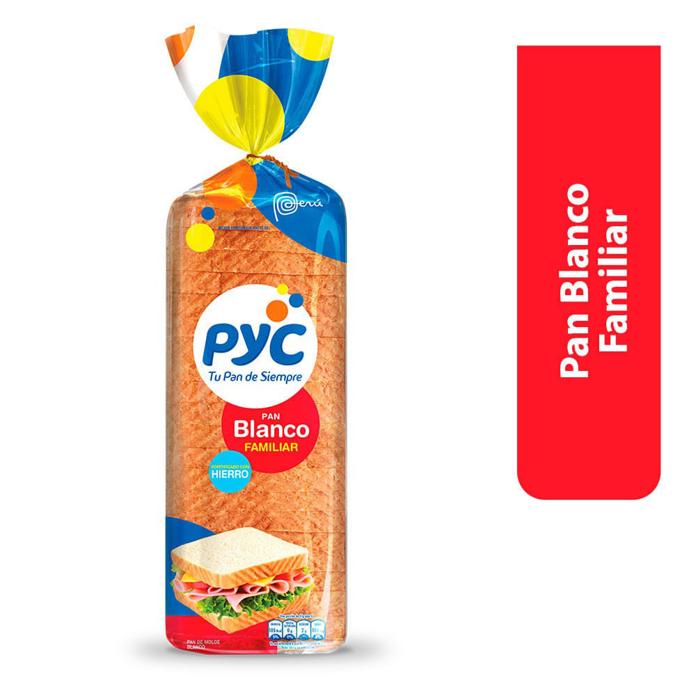Pan de Molde Blanco PYC 480g - Metro.pe