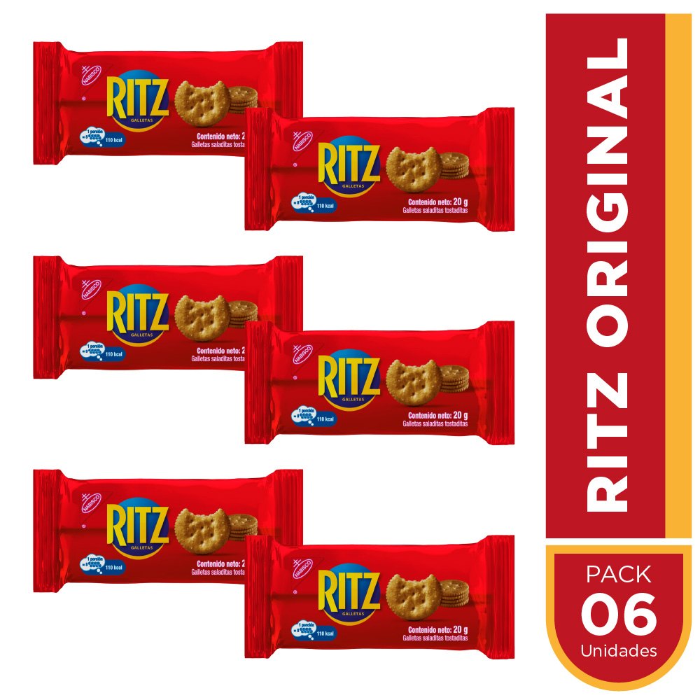 Sixpack Galletas Saladas Ritz Original 20g - Metro.pe