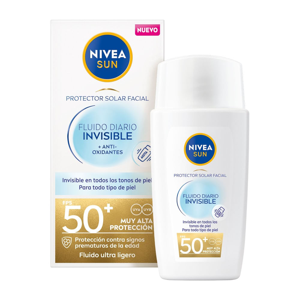 Protector Solar Facial Nivea Sun Fluido Diario Invisible 40ml - Metro.pe