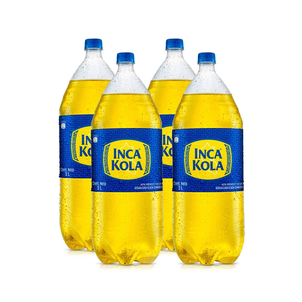 Fourpack Gaseosa Inca Kola Sabor Original Botella 3L - Metro.pe