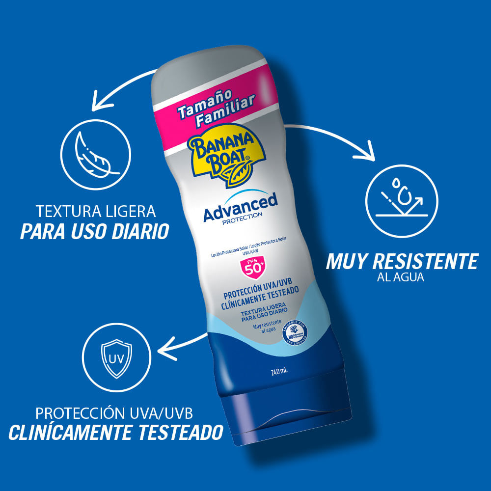 Protector Solar Banana Boat Advanced FPS50+ 240ml - Metro.pe