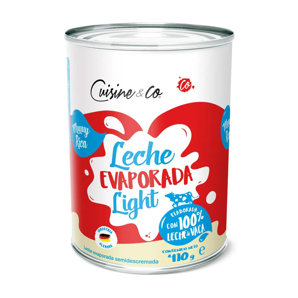 Leche Evaporada Light Cuisine & Co Lata 410g - Metro.pe