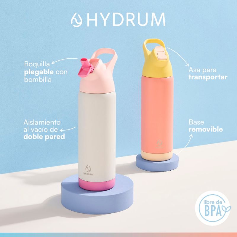 Botella Hydrum Naranjo Estilo 700ml Acero - Metro.pe