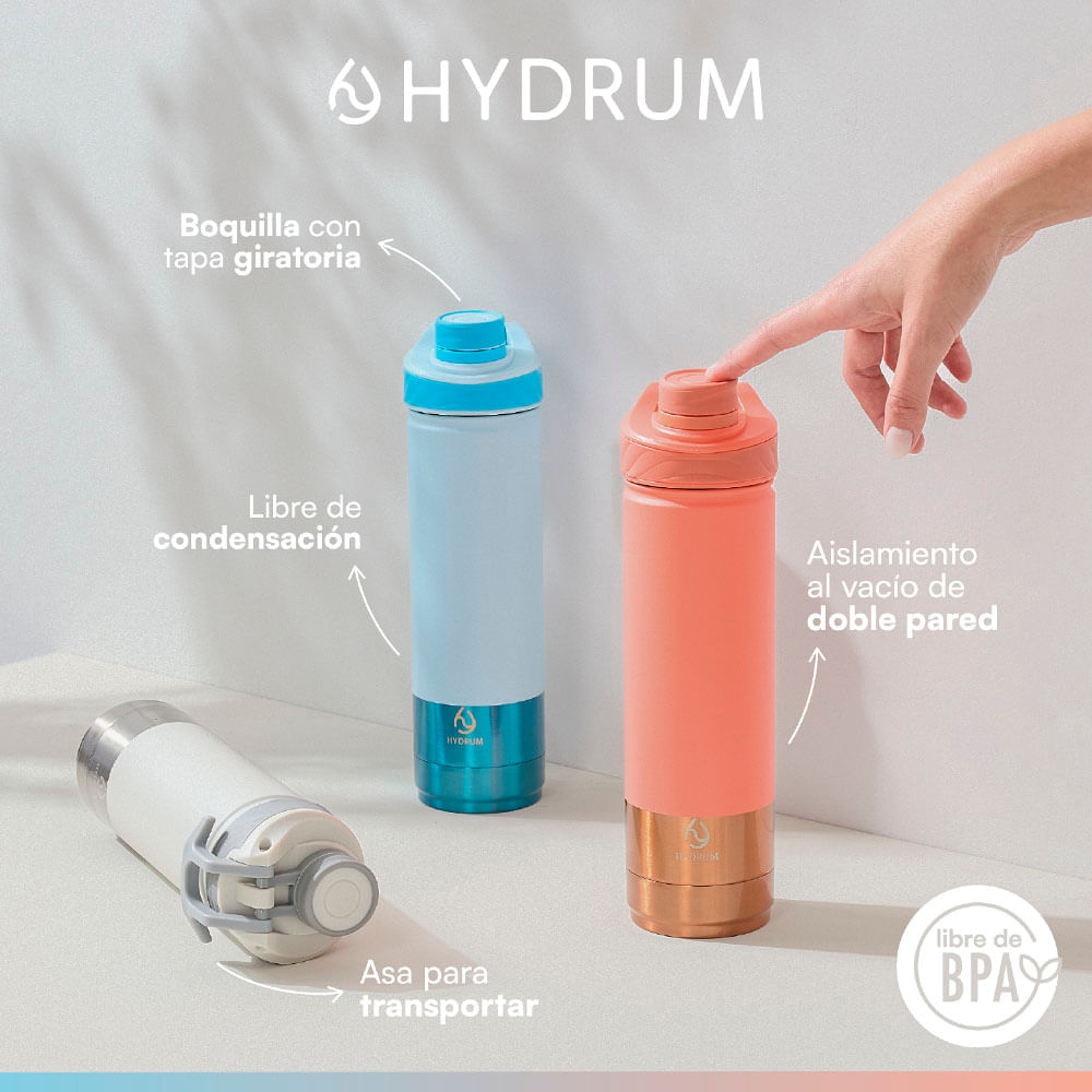 Botella Hydrum Base Naranjo 770ml Acero - Metro.pe