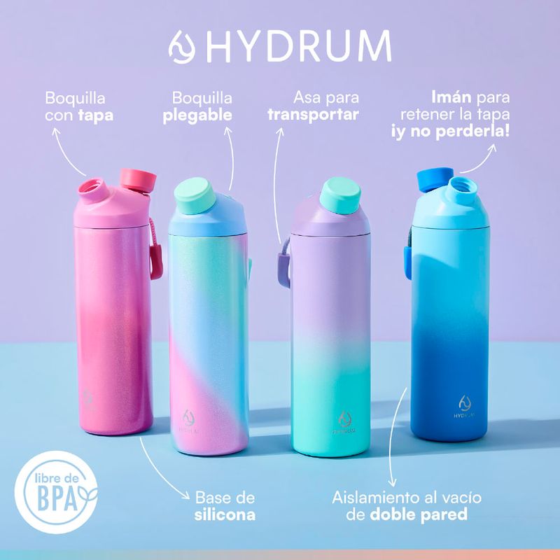 Botella Hydrum Imán Degrade Azul 700ml Acero - Metro.pe