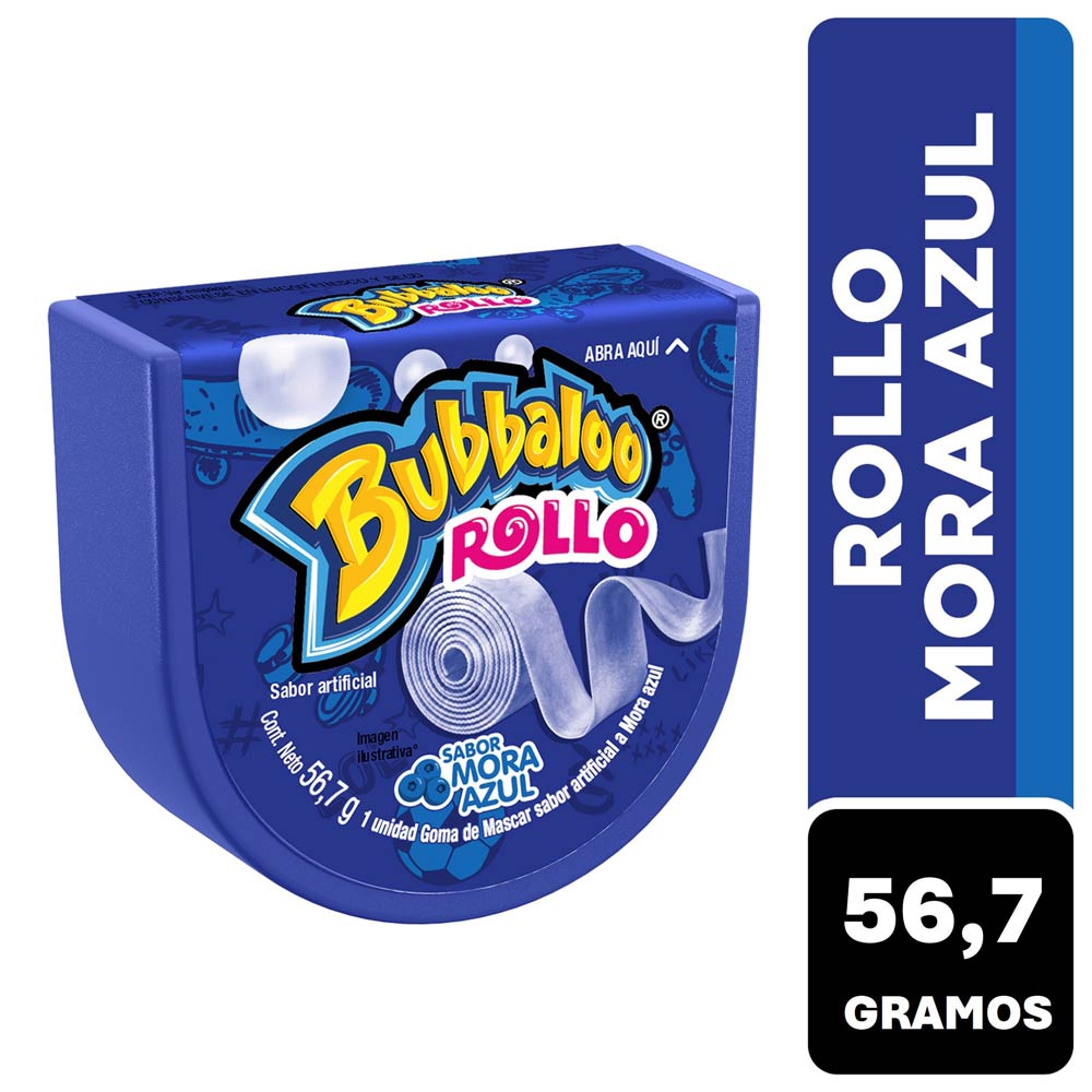 Chicle Bubbaloo Rollo Mora 56.7g - Metro.pe