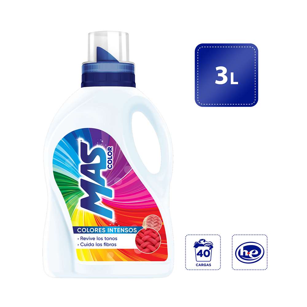 Detergente Líquido MAS Color 3L - Metro.pe