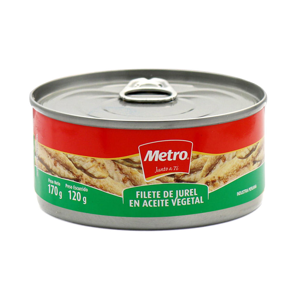 Filete de Jurel en Aceite Vegetal Metro 170g - Metro.pe
