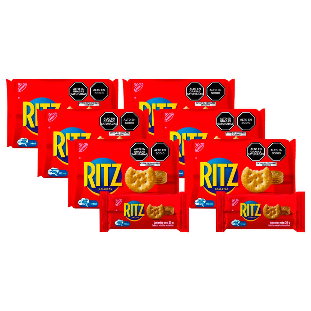 Sixpack x6 Galletas Saladas Ritz Original 20g - Metro.pe