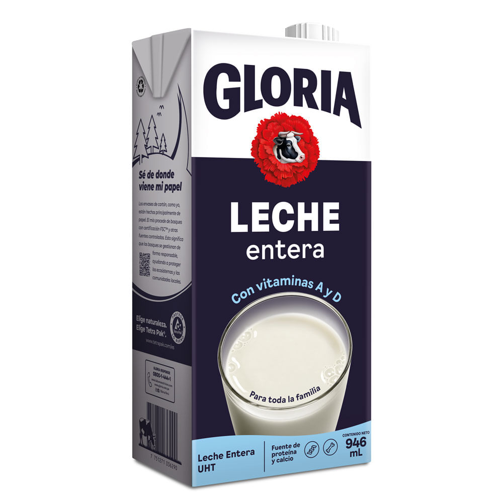 Leche Entera UHT Gloria Caja 946ml - Metro.pe