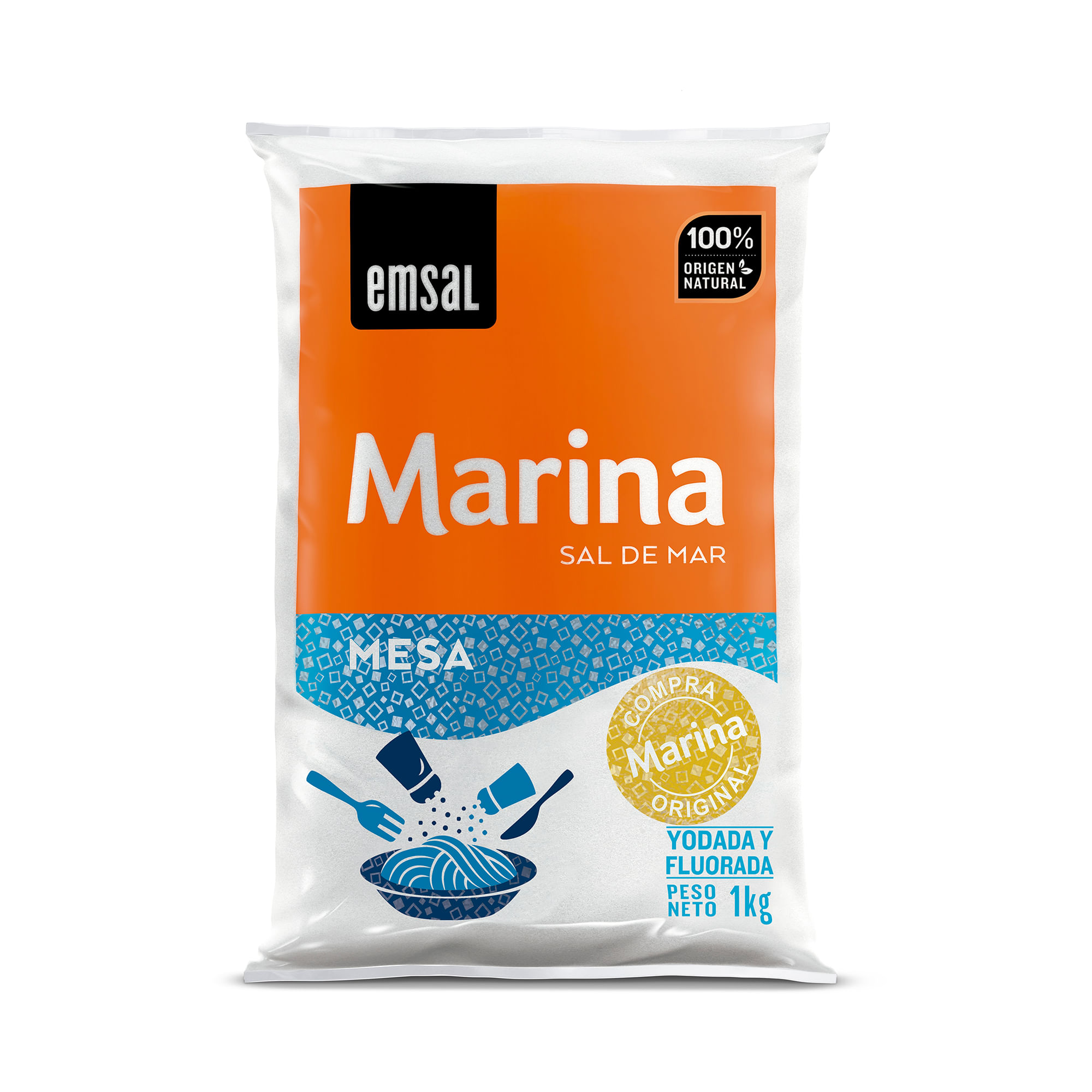 Sal de Mesa Marina Emsal Bolsa 1kg - Metro.pe
